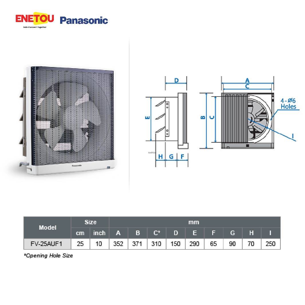 PANASONIC FV-25AUF1 10" WALL MOUNT VENTILATING FAN